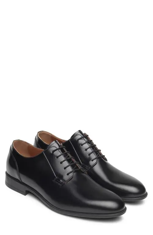 NEROGIARDINI Plain Toe Leather Derby - Black