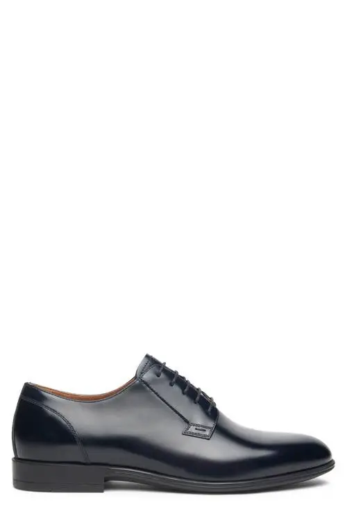 NEROGIARDINI Plain Toe Leather Derby - Navy