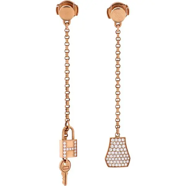 Hermès Kelly Clochette Drop Earrings 18k And Diamonds - Rose Gold