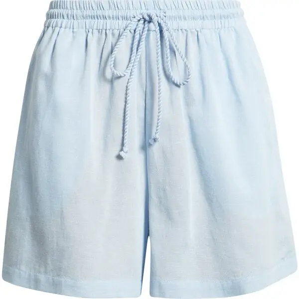Nordstrom Linen Blend Drawstring Cover-up Shorts - Blue Floaty