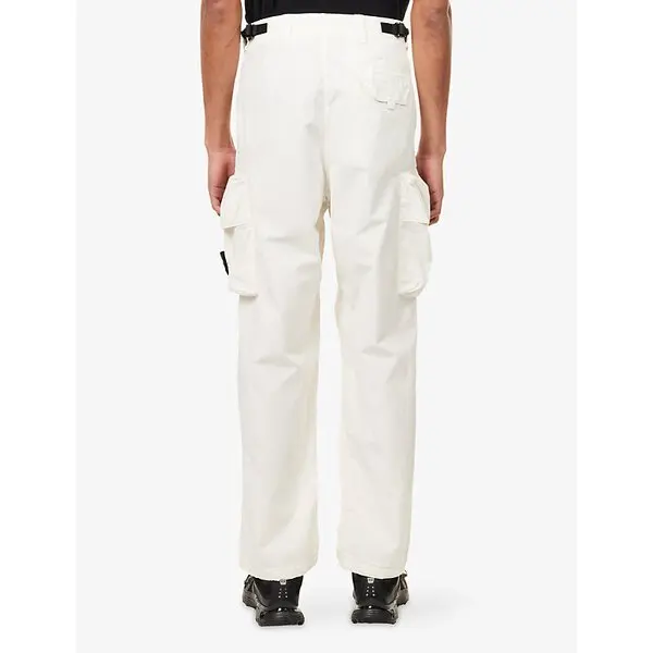 Stone Island Compass-badge Ripstop Cotton-blend Cargo Trousers - Ivory