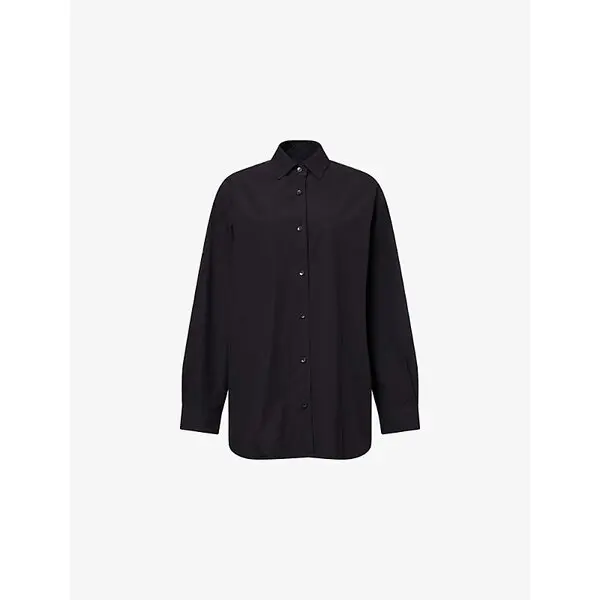AGOLDE A-line Cotton-poplin Shirt - Black