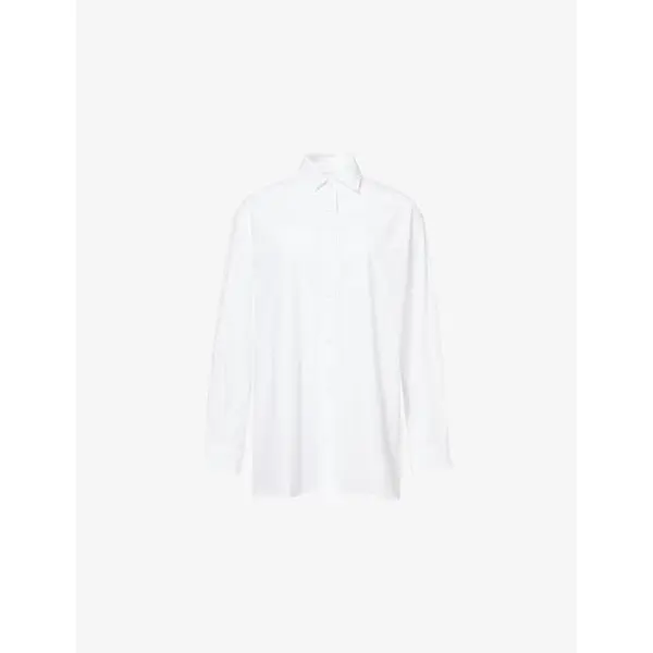 AGOLDE A-line Cotton-poplin Shirt - White