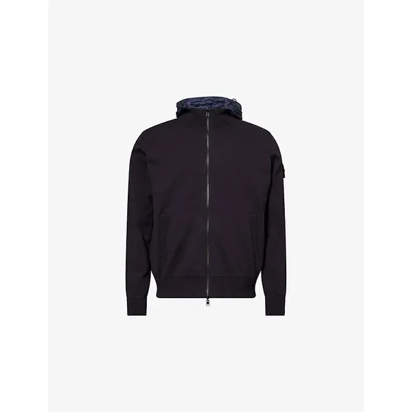 Stone Island President Knit Reversible Cotton-nylon Hoody - Navy Blue