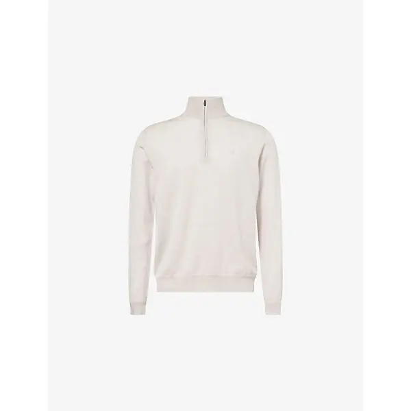 J. Lindeberg Kiyan Quarter-zip Wool-knit Jumper - Moonbeam Melange