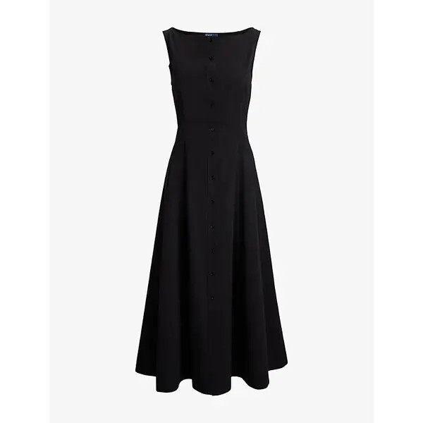 Polo Ralph Lauren Panelled A-line Cotton Midi Dress - Polo Black