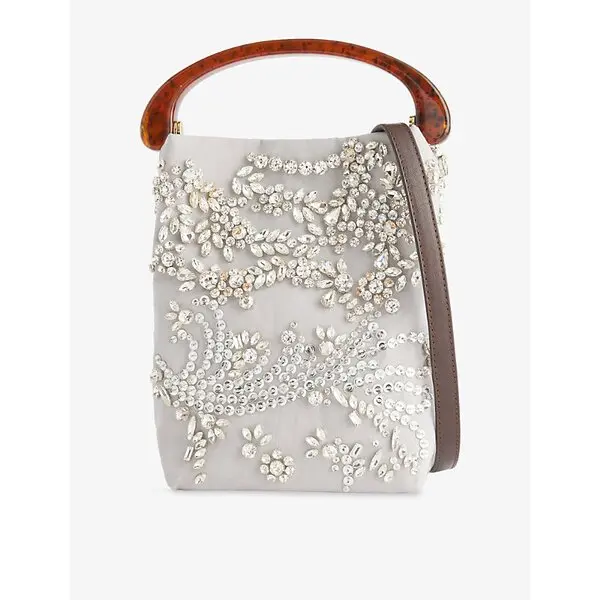 Dries Van Noten Embellished Top-handle Bag - Light Grey