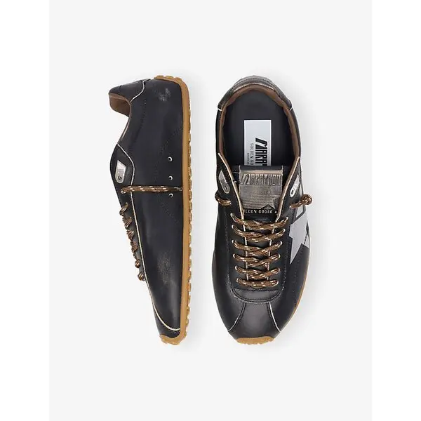 GOLDEN GOOSE Marathon Speed 55381 Leather Trainers - Dark Brown