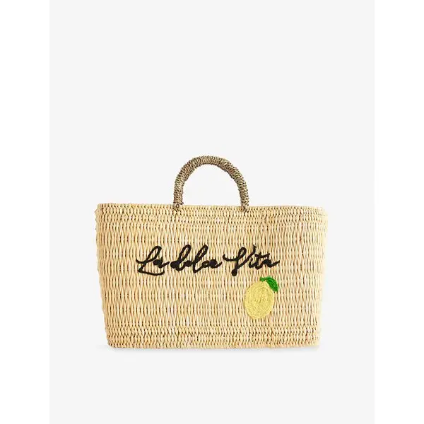 BOUTIQUE BONITA La Dolce Vita Reed Basket Bag - Neutral