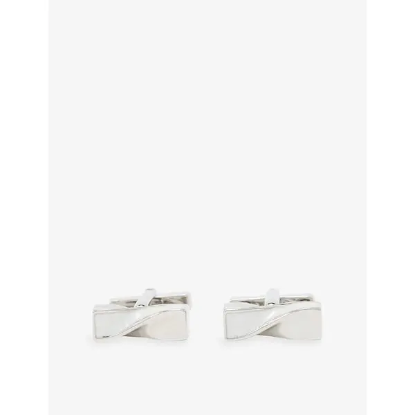 REISS Carrick Twisted Metal Cufflinks - Silver Mop
