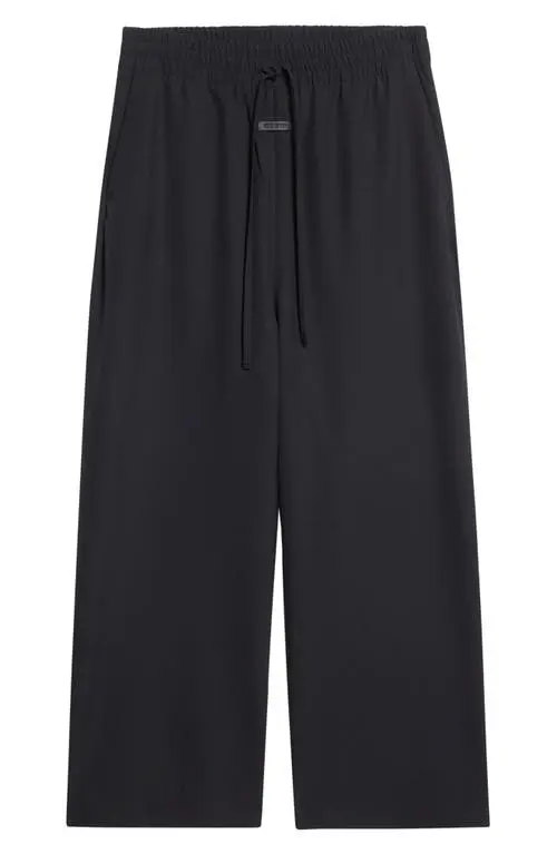 Fear Of God Virgin Wool Wide Leg Drawstring Pants - Black