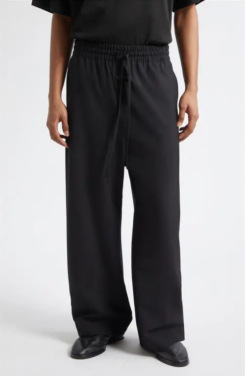 Fear Of God Virgin Wool Wide Leg Drawstring Pants - Black