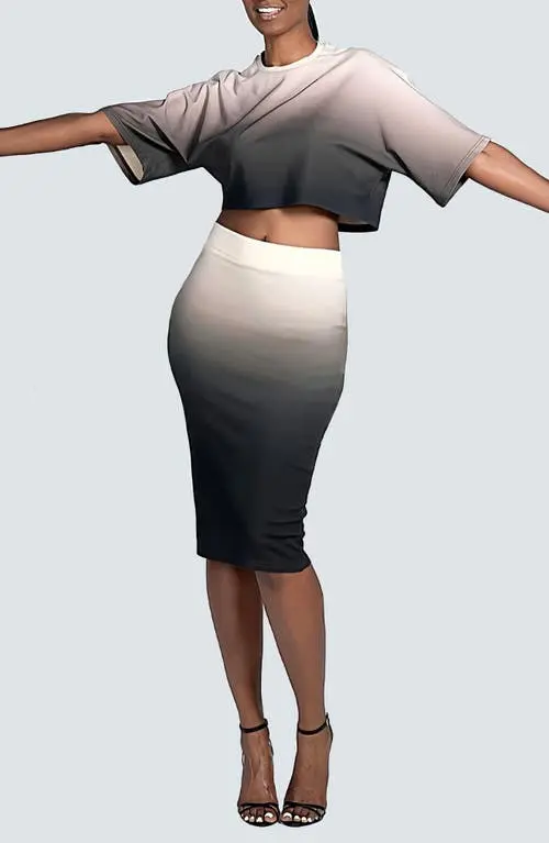 DAI MODA Ombré Pencil Skirt