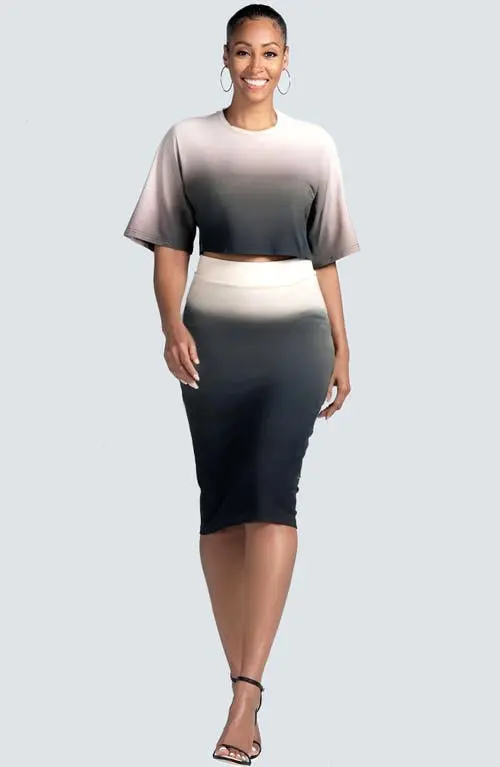 DAI MODA Ombré Pencil Skirt