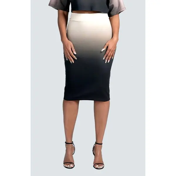 DAI MODA Ombré Pencil Skirt - Black