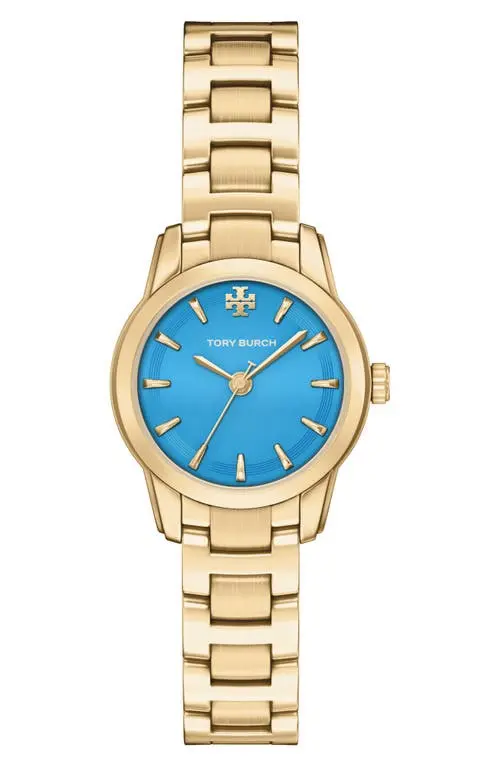 Tory Burch The Small Miller Bracelet Watch - Pale Gold/blue