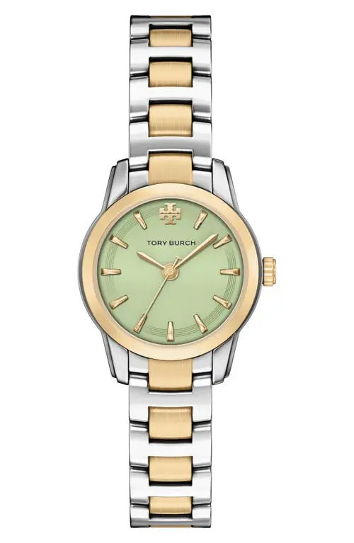 Tory Burch The Small Miller Bracelet Watch - Two Tone/mint Green