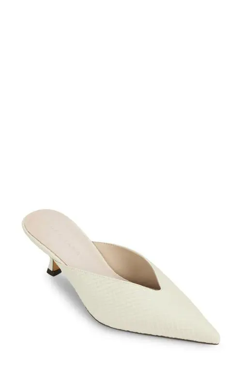 Yosi Samra Remi Pointed Toe Kitten Heel Mule - Cream