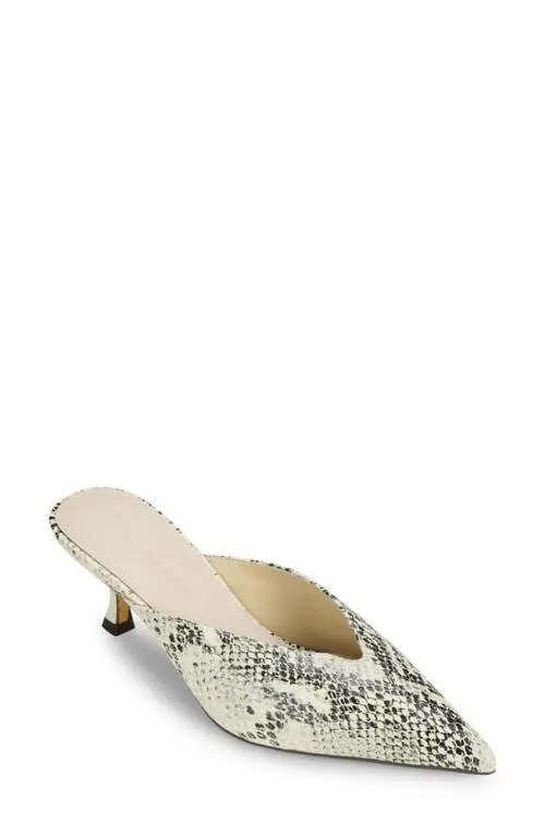 Yosi Samra Remi Pointed Toe Kitten Heel Mule - Snake