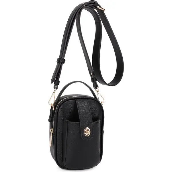 MALI + LILI Parker Faux Leather Crossbody - Black