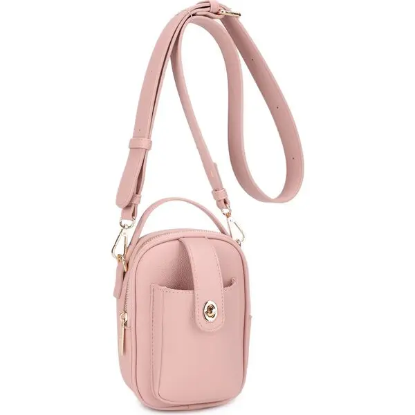 MALI + LILI Parker Faux Leather Crossbody - Blush