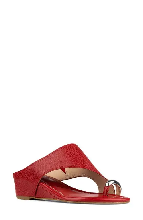 DONALD PLINER Toe Ring Wedge Sandal - Tomato