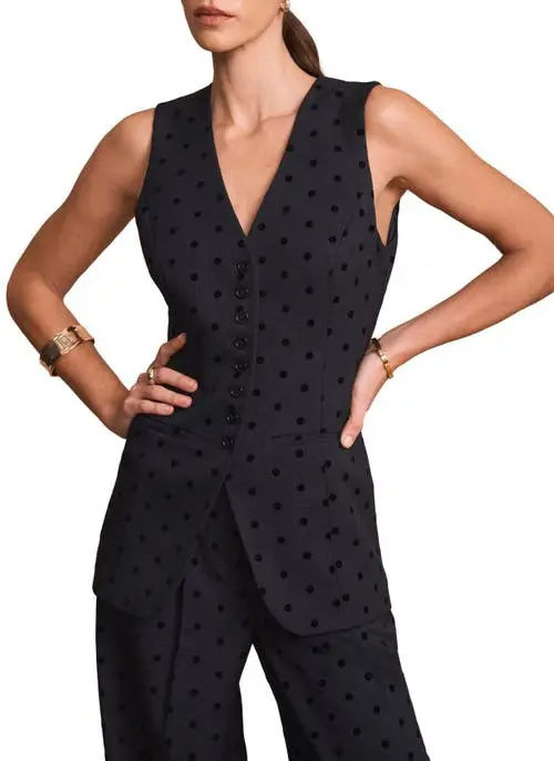 Mint Velvet Polka Dot Longline Waistcoat