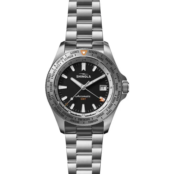 Shinola Monster Gmt Automatic Bracelet Watch - Black