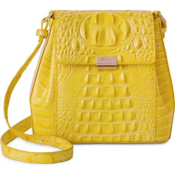 Brahmin Margo Croc Embossed Leather Crossbody Bag - Vivid Yellow