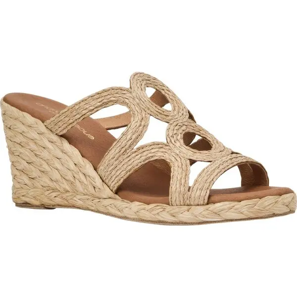 Andre Assous Neena Espadrille Wedge Sandal - Natural Raffia