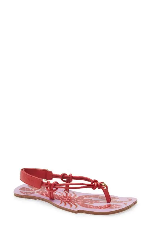 Farm Rio Lobster Slingback Sandal - Scarlet And Lilac