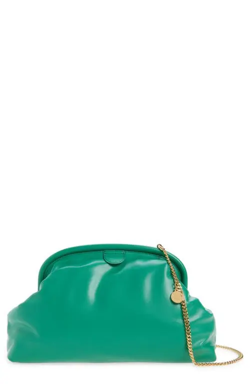 Stella McCartney Falabella Padded Faux Leather Clutch With Chain - Bright Green