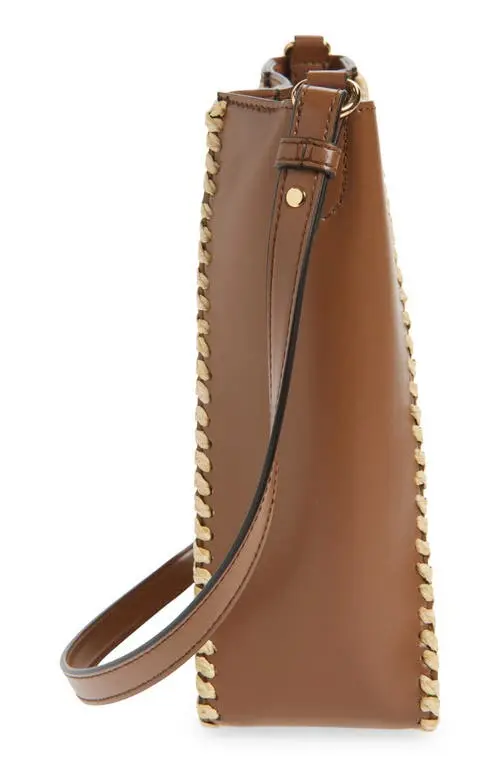 Stella McCartney Crossbody Bag With Raffia Trim - Tan