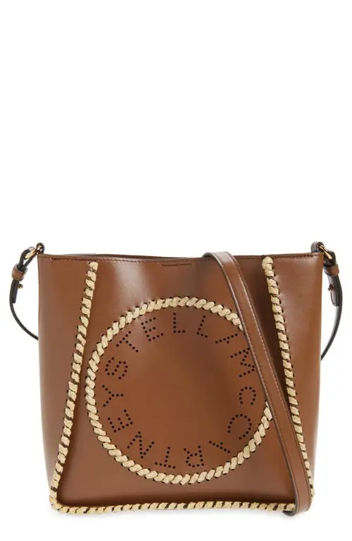 Stella McCartney Crossbody Bag With Raffia Trim - Tan