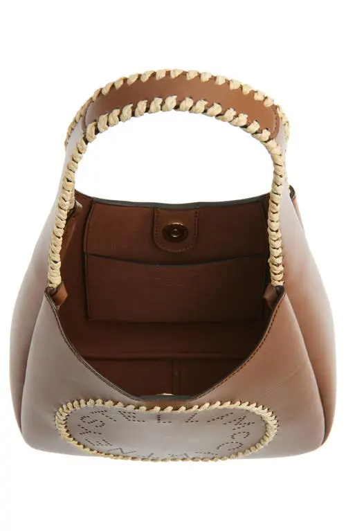 Stella McCartney Small Raffia Trim Hobo Bag - Tan