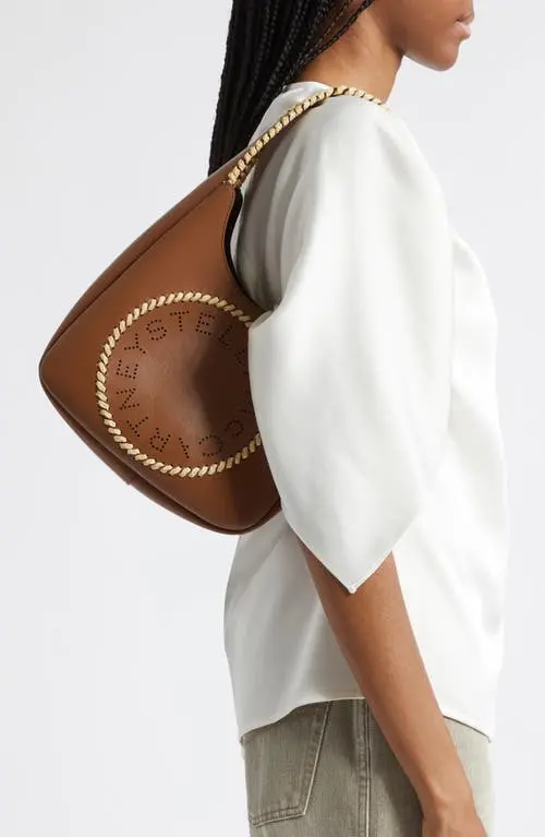 Stella McCartney Small Raffia Trim Hobo Bag