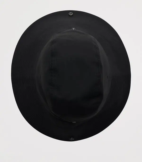 Burberry Cotton Gabardine Check Brim Hat - Black