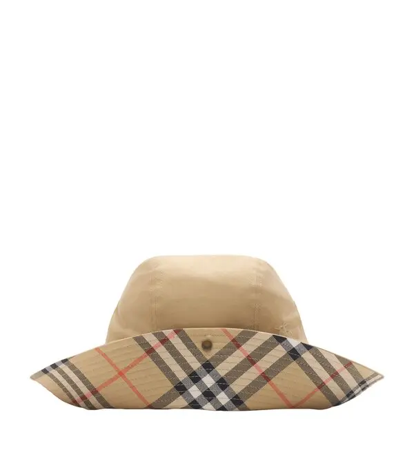 Burberry Cotton Gabardine Bucket Hat - Beige