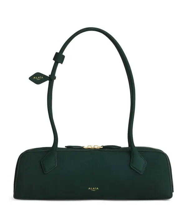 Alaïa Medium Suede Le Teckel Shoulder Bag - Green