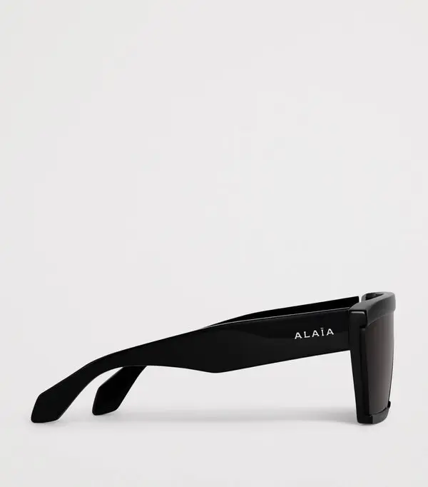 Alaïa Acetate Rectangle Mask 69 Sunglasses - Black