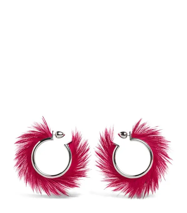 Alaïa Feather Blade Hoop Earrings - Red