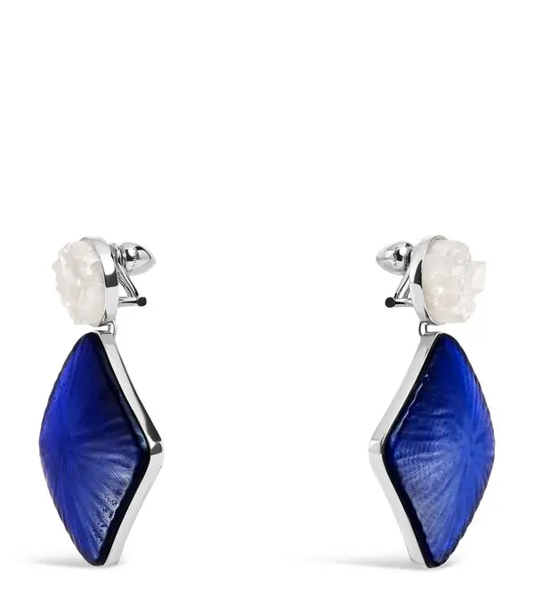 Alaïa Crystal And Plexiglass Pendant Earrings - White