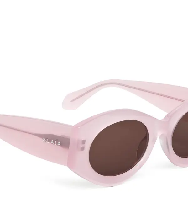 Alaïa Acetate Oval Sunglasses - Gold