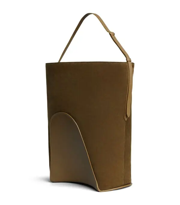 Alaïa Large Suede And Leather Hip Bucket Bag