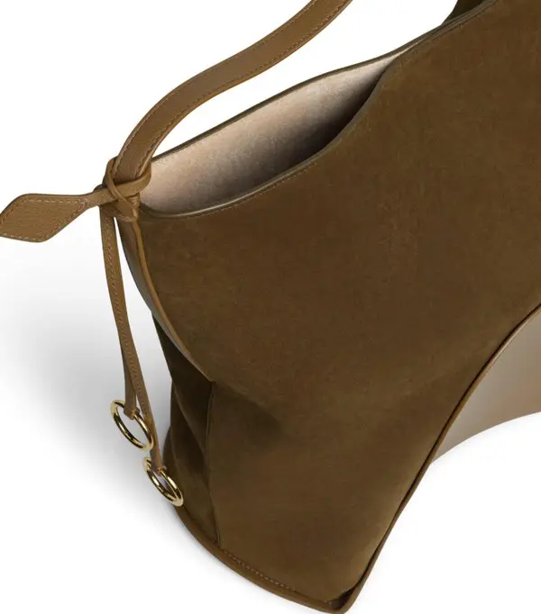 Alaïa Large Suede And Leather Hip Bucket Bag