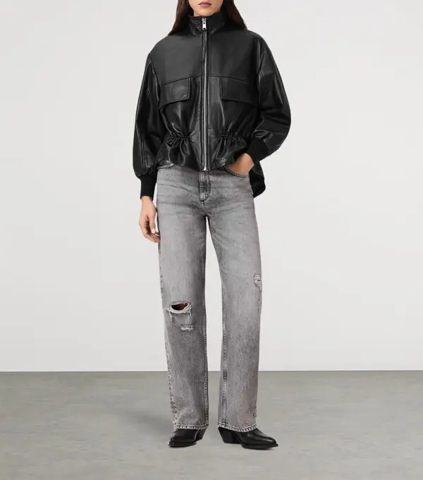 ALLSAINTS Leather Flor Jacket