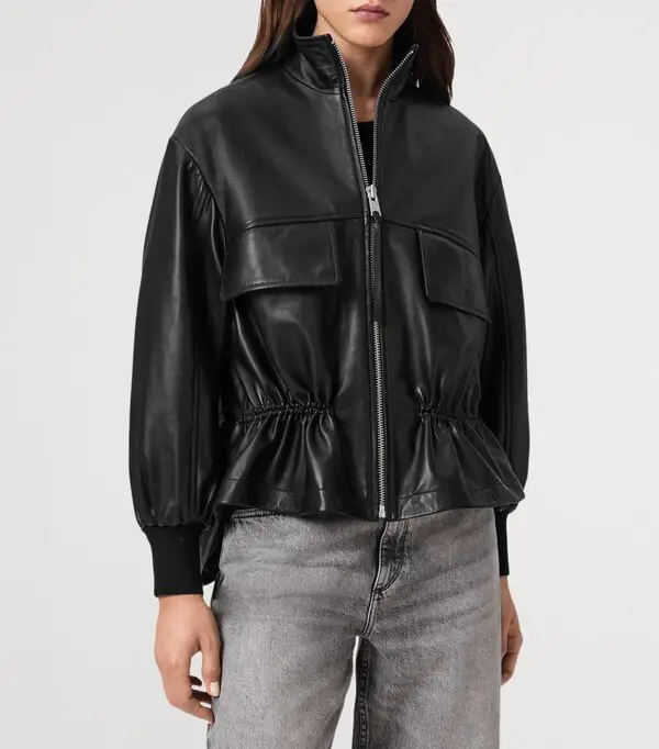 ALLSAINTS Leather Flor Jacket