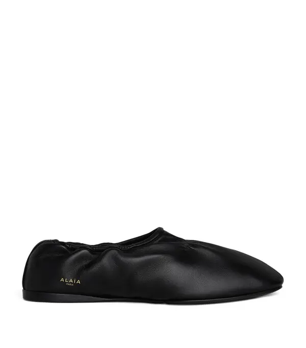 Alaïa Leather Slip-on Ballet Flats - Black