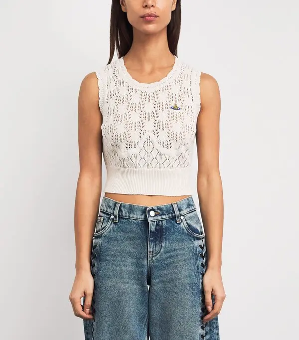 VIVIENNE WESTWOOD Organic Cotton Crochet Ella Top