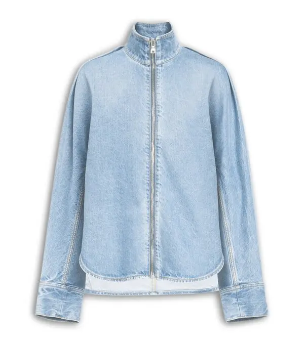 Alaïa Zip-up Denim Shirt Jacket - Blue